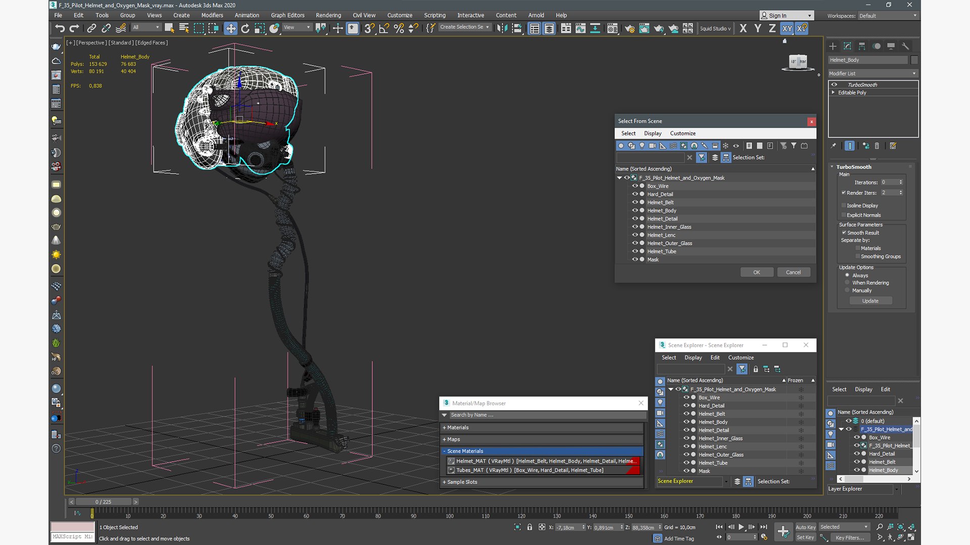 3D F-35 Pilot Helmet And Oxygen Mask - TurboSquid 2378834