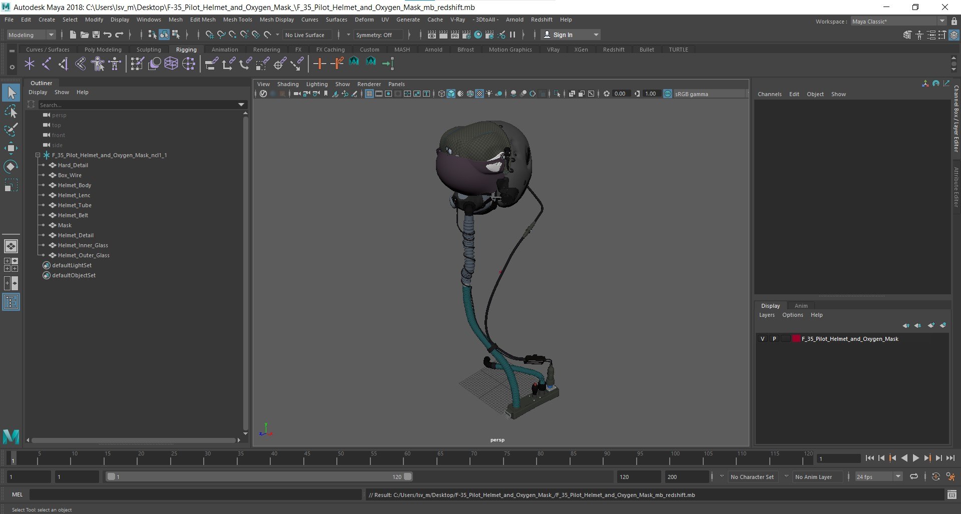 3D F-35 Pilot Helmet And Oxygen Mask - TurboSquid 2378834