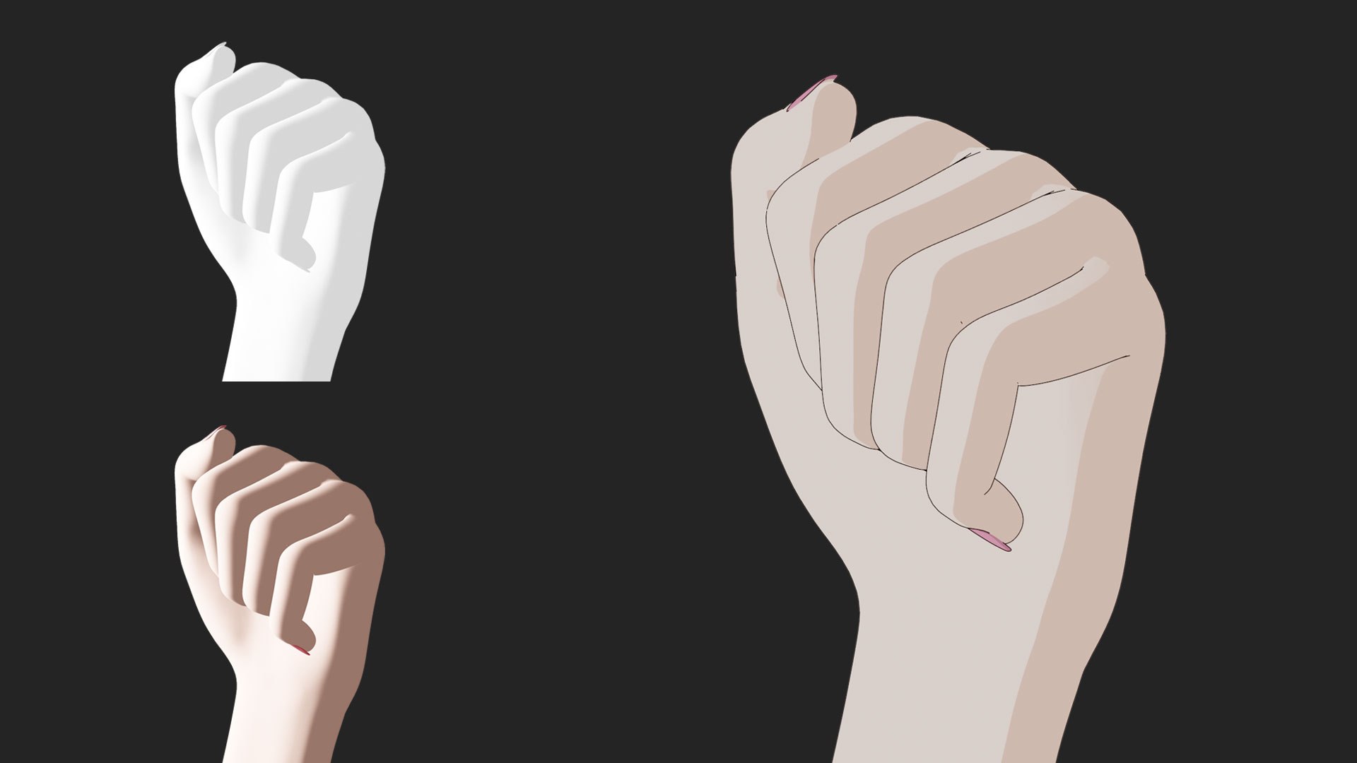 3D model female hand in cartoon style - TurboSquid 1777092