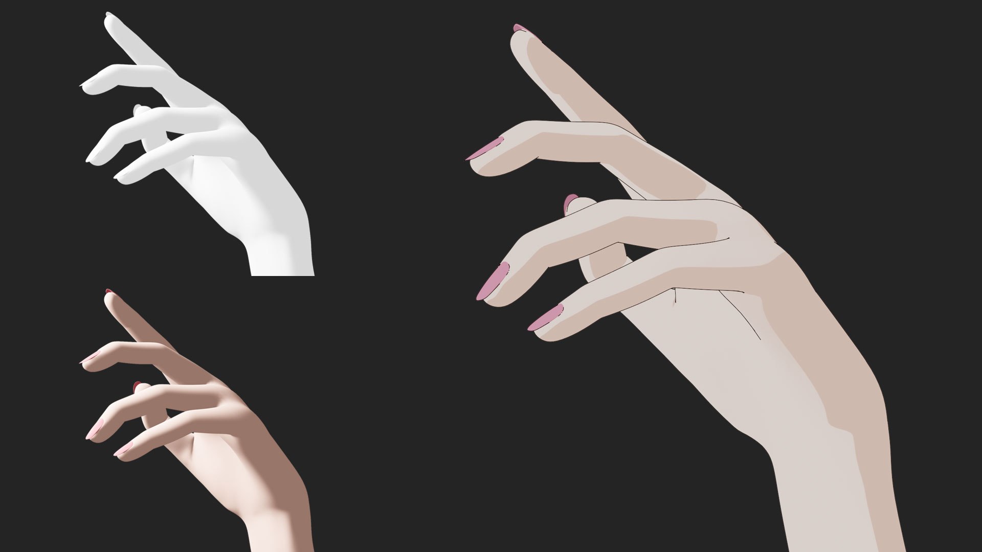 3D model female hand in cartoon style - TurboSquid 1777092