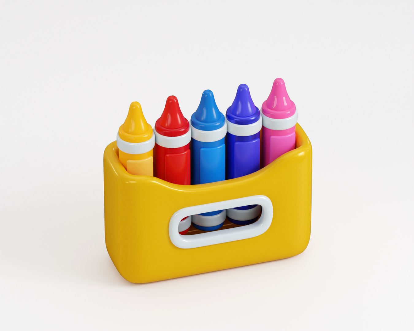 Cartoon Crayon Box 3D Model - TurboSquid 2520850