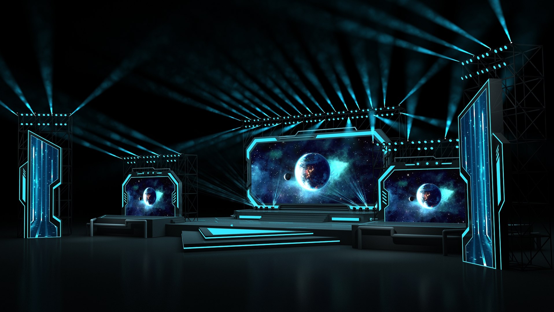 3D Model Virtual Futuristic Stage - TurboSquid 2192704