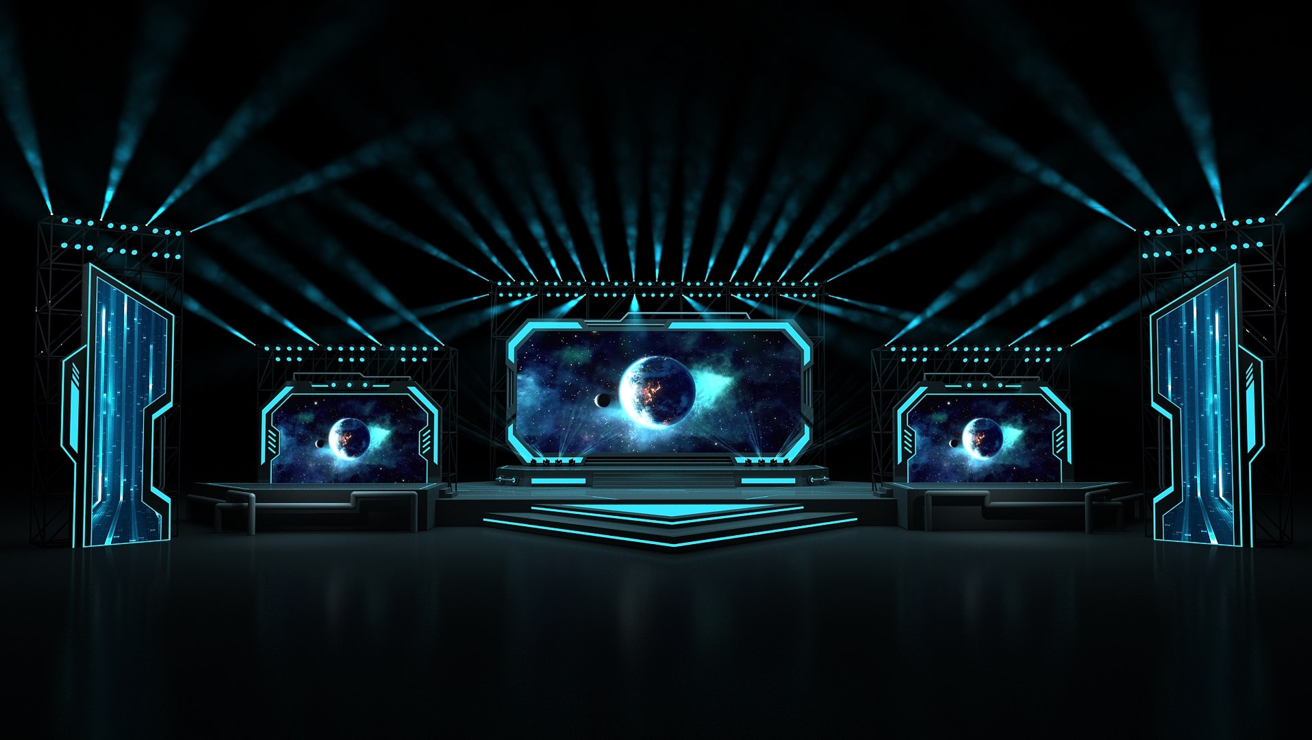 3D Model Virtual Futuristic Stage - TurboSquid 2192704