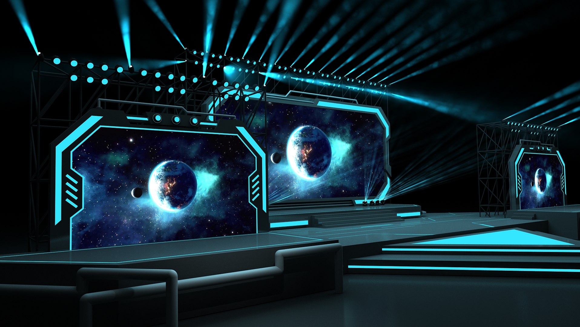 3D Model Virtual Futuristic Stage - TurboSquid 2192704