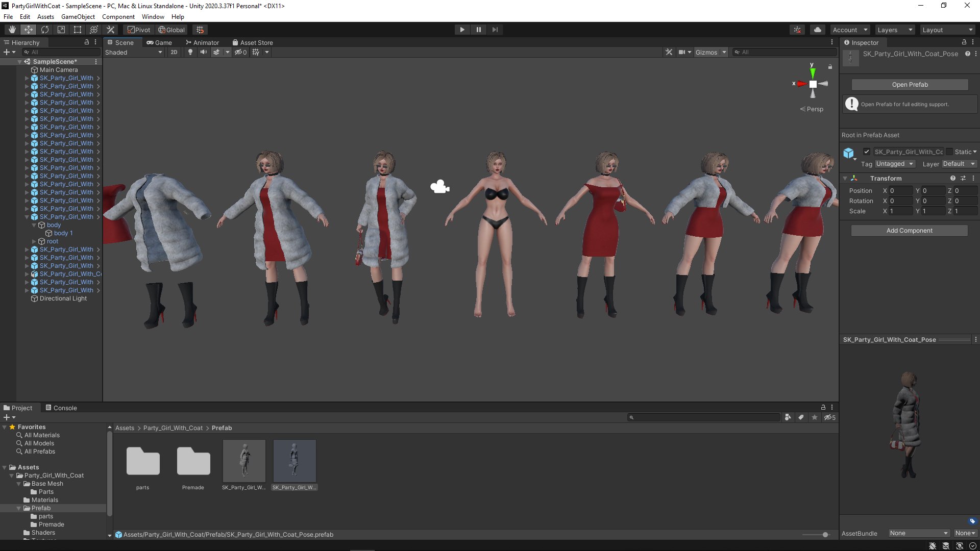 Party Girl With Coat 3D Model - TurboSquid 1987408