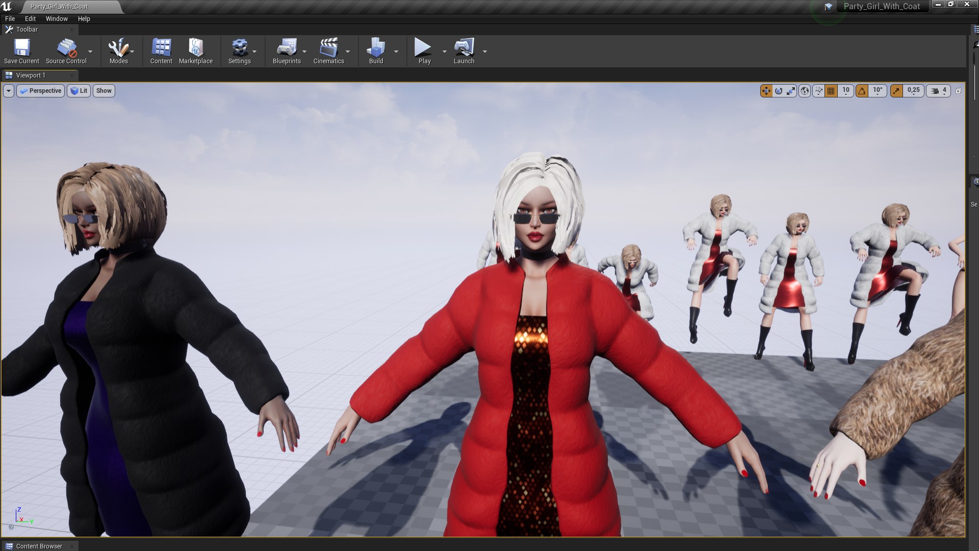 Party Girl With Coat 3D Model - TurboSquid 1987408