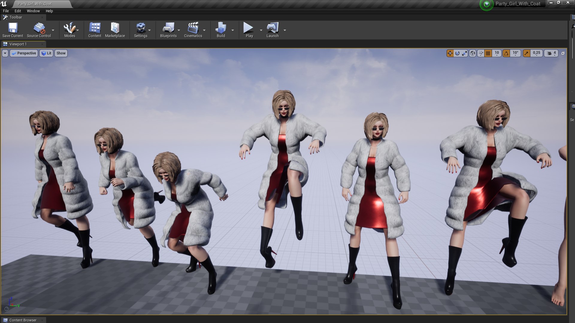 Party Girl With Coat 3D Model - TurboSquid 1987408