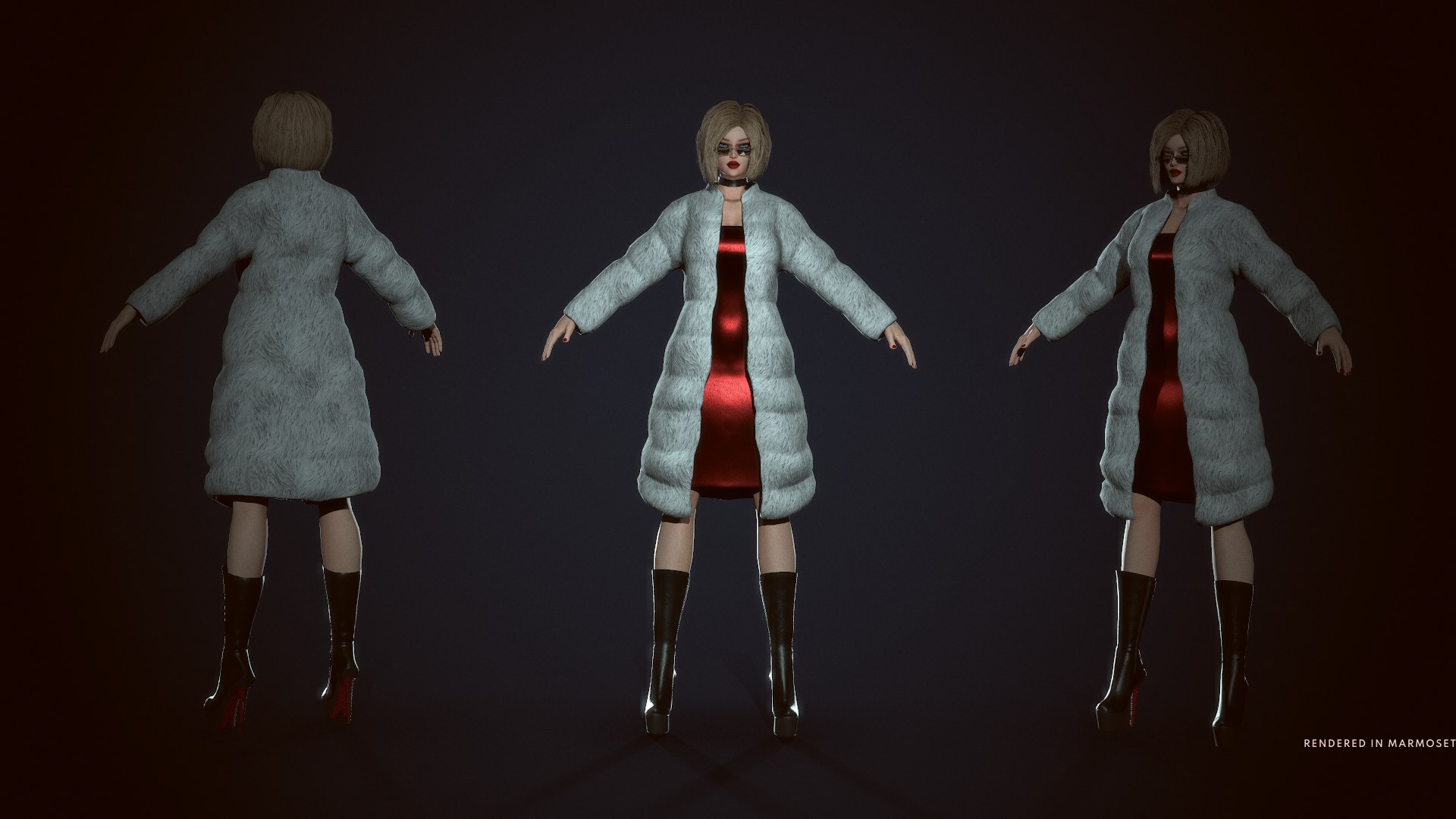 Party Girl With Coat 3D Model - TurboSquid 1987408