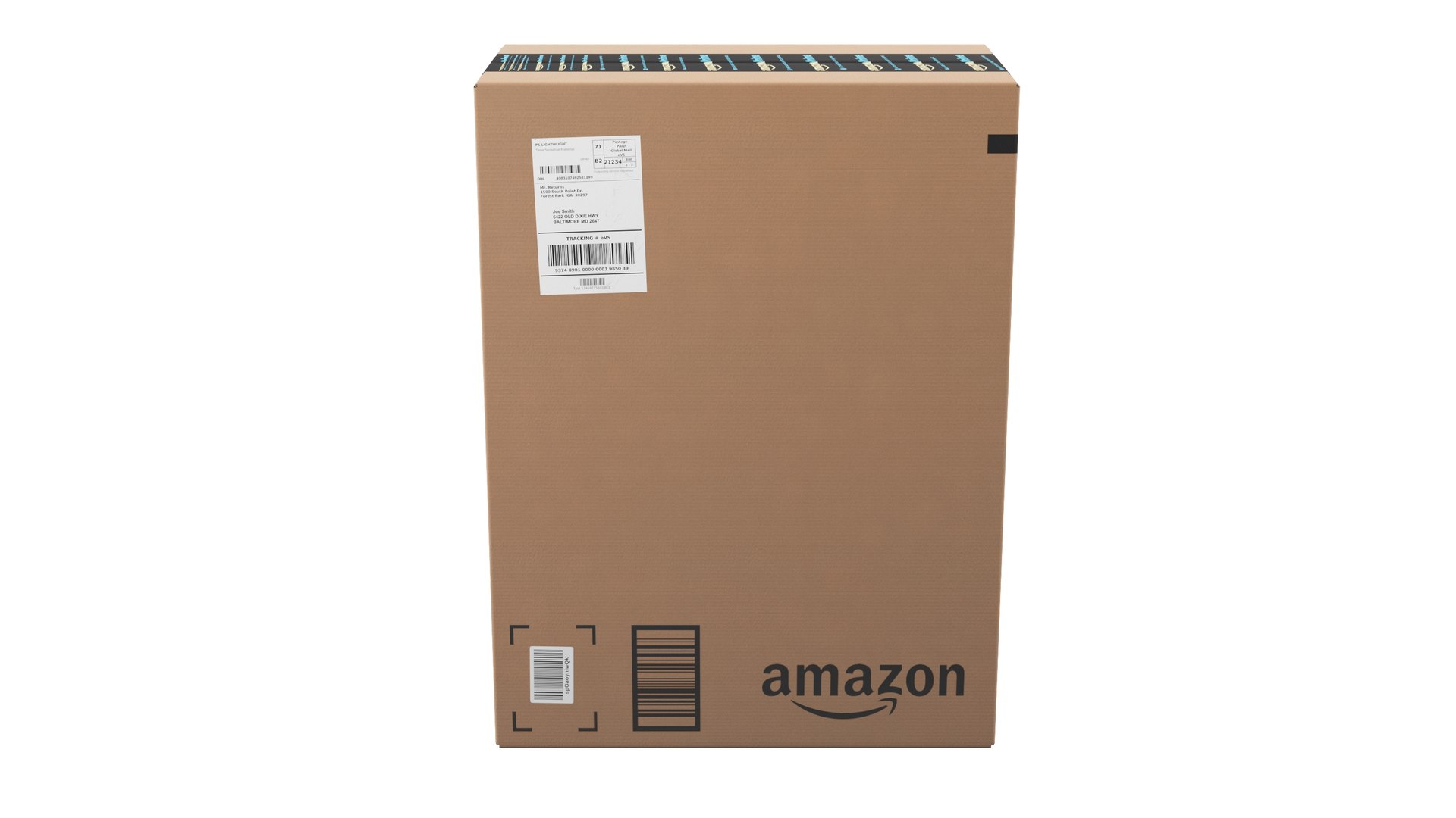 Amazon Parcels Box 15x30x40cm 3D Model - TurboSquid 1990940