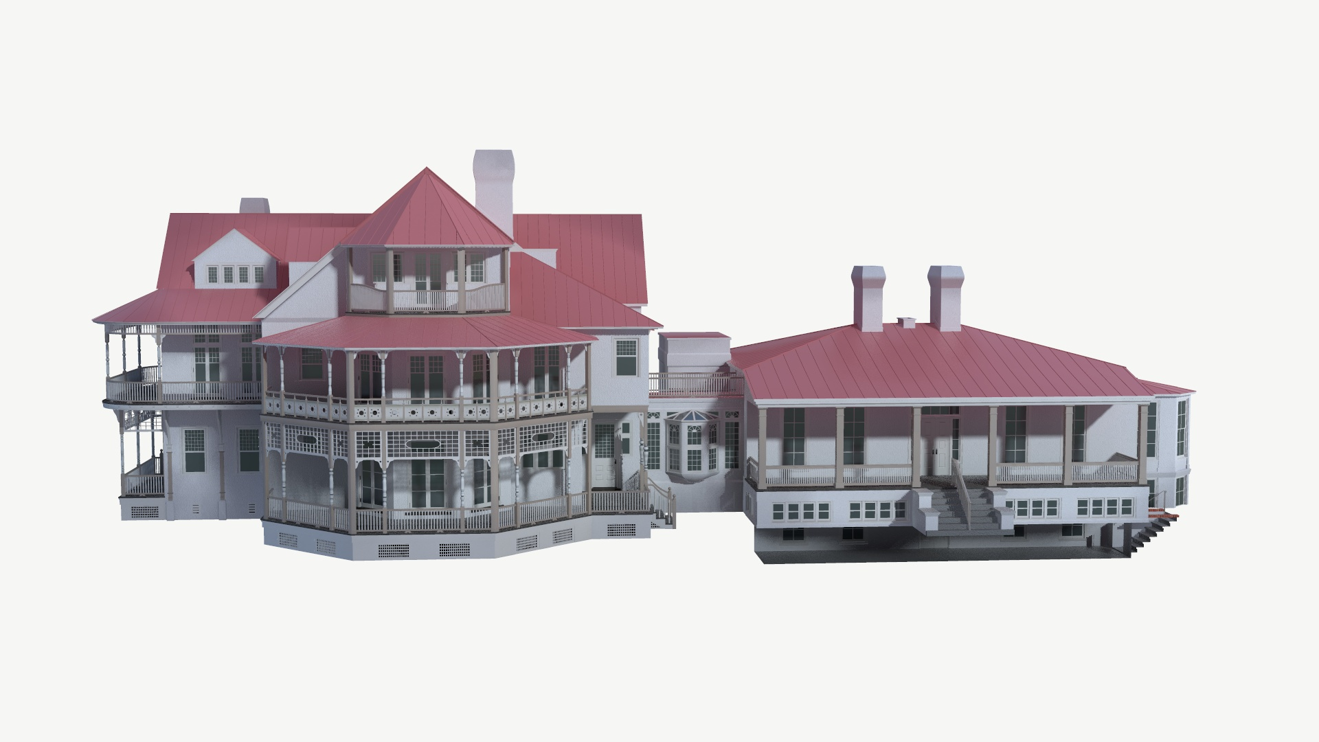 3d queen victorian villa model