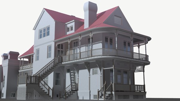 3d queen victorian villa model