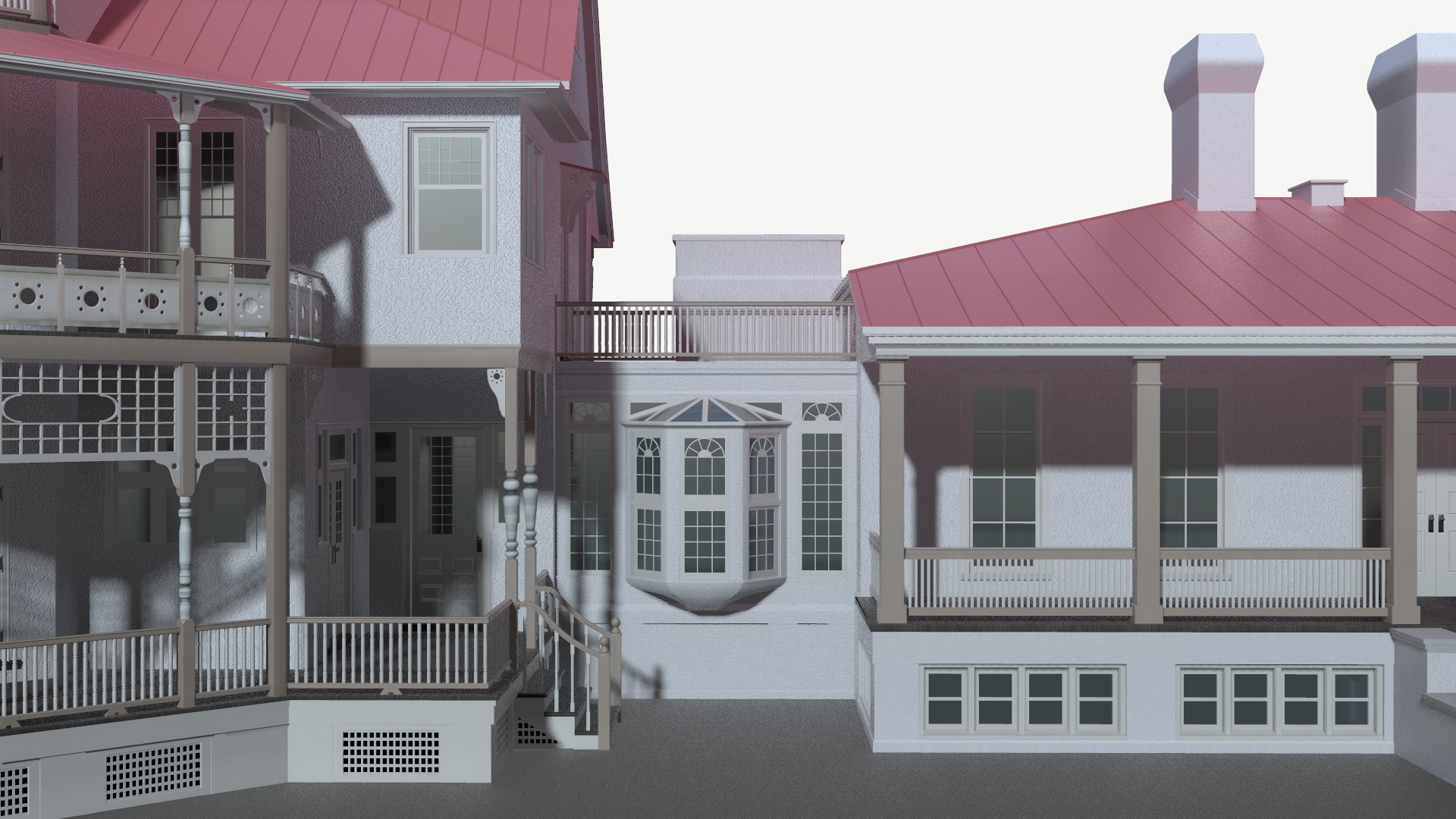 3d Queen Victorian Villa Model