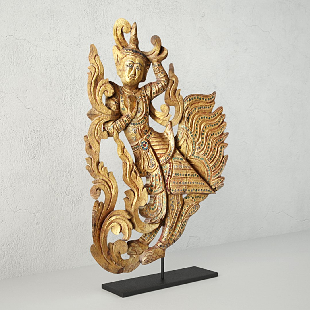 Burmese Carved Angel Fragment 3D Model - TurboSquid 1202243