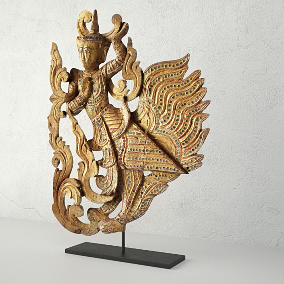Burmese Carved Angel Fragment 3D Model - TurboSquid 1202243
