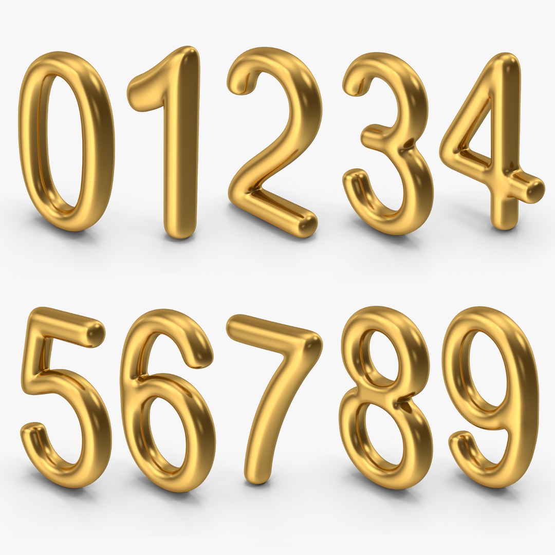 Gold Numbers 3D model - TurboSquid 1866672