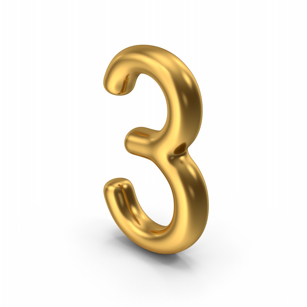 Gold Numbers 3D Model - TurboSquid 1866672