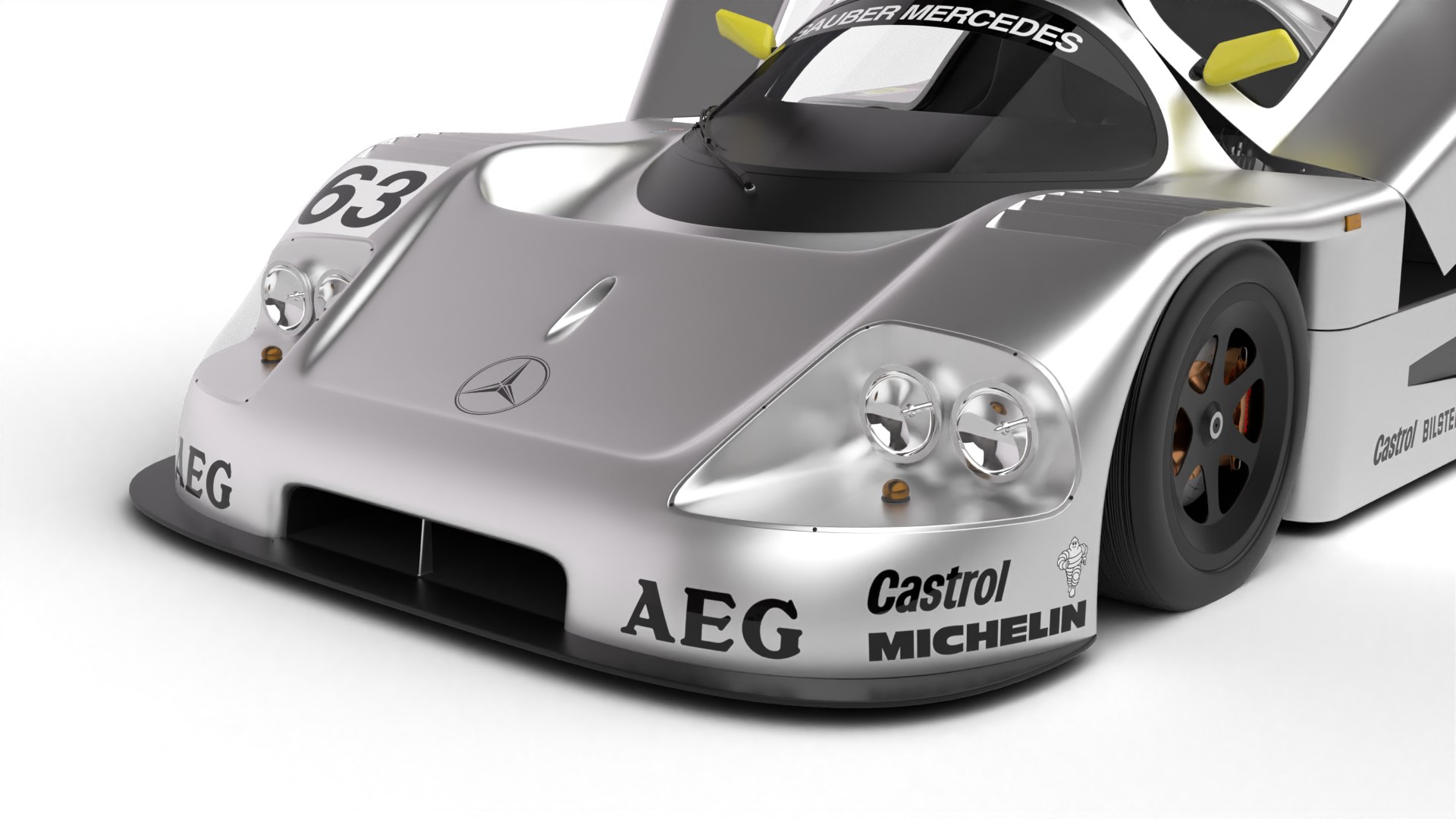 3D Mercedes Benz C9 GT 1987 Sauber Racing HQ 3d Model Model ...