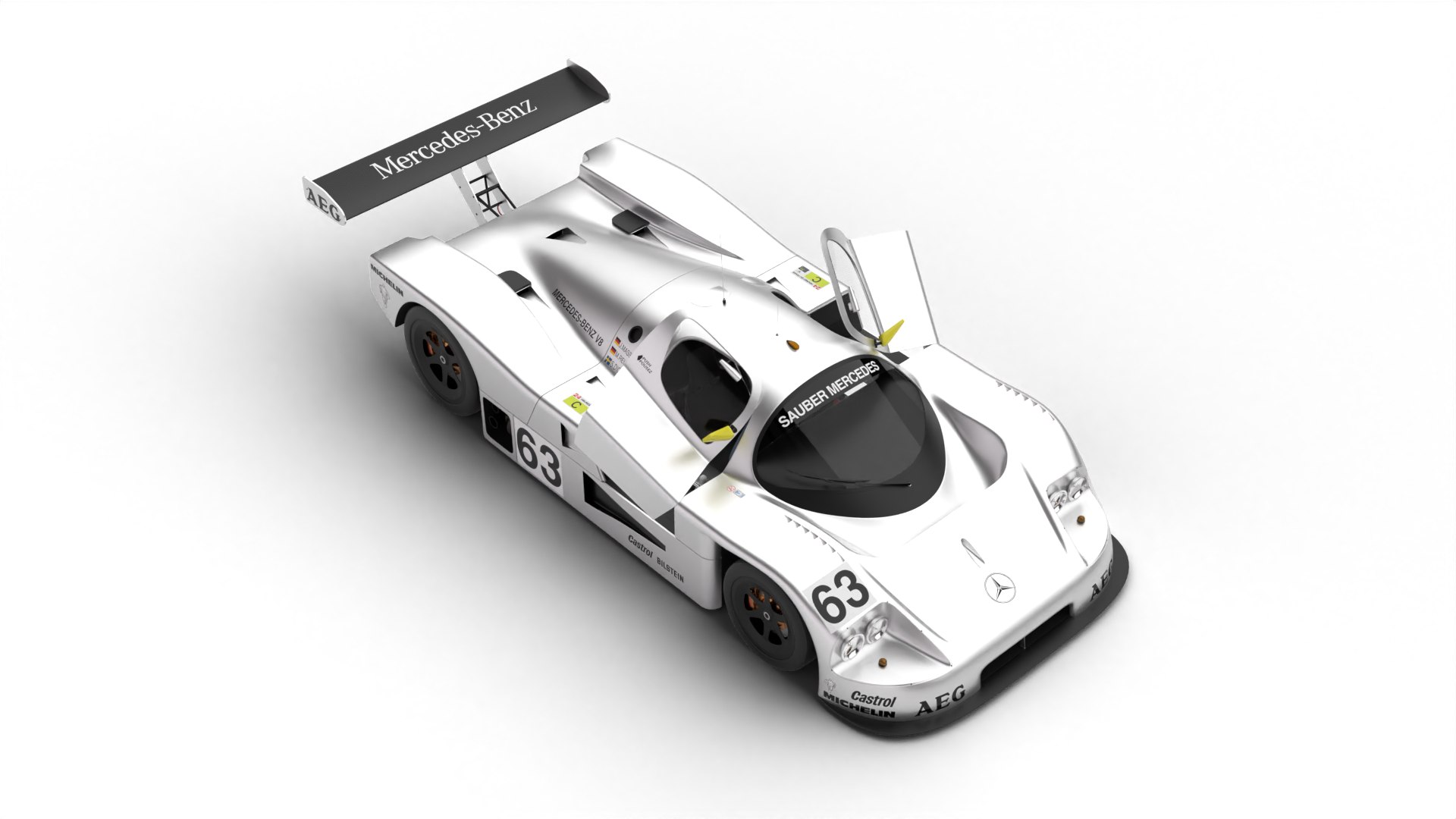3D Mercedes Benz C9 GT 1987 Sauber Racing HQ 3d Model Model ...