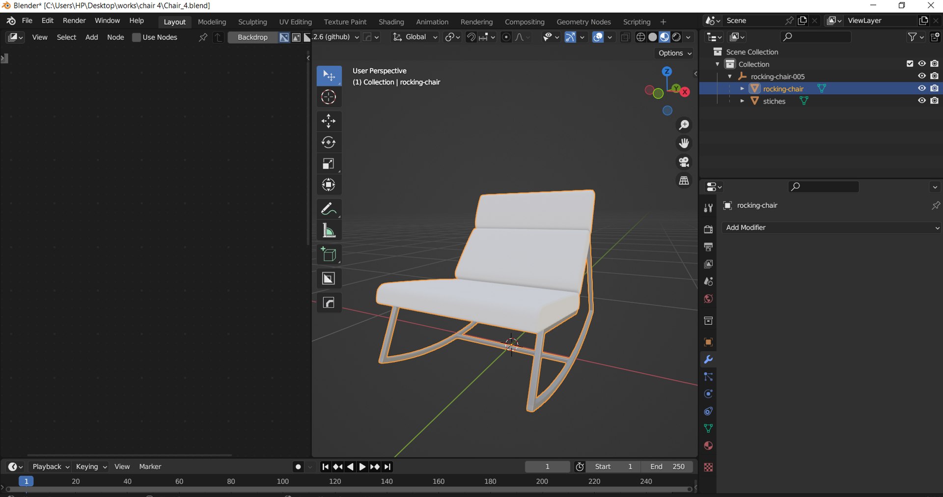 Rocking Chair 05 3D Model - TurboSquid 2110564