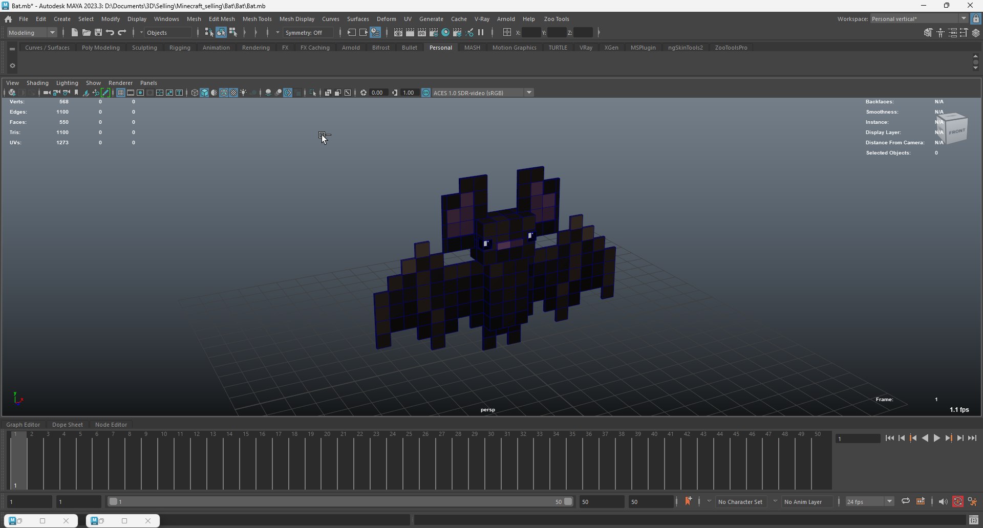 Minecraft Bat Model - TurboSquid 2476380