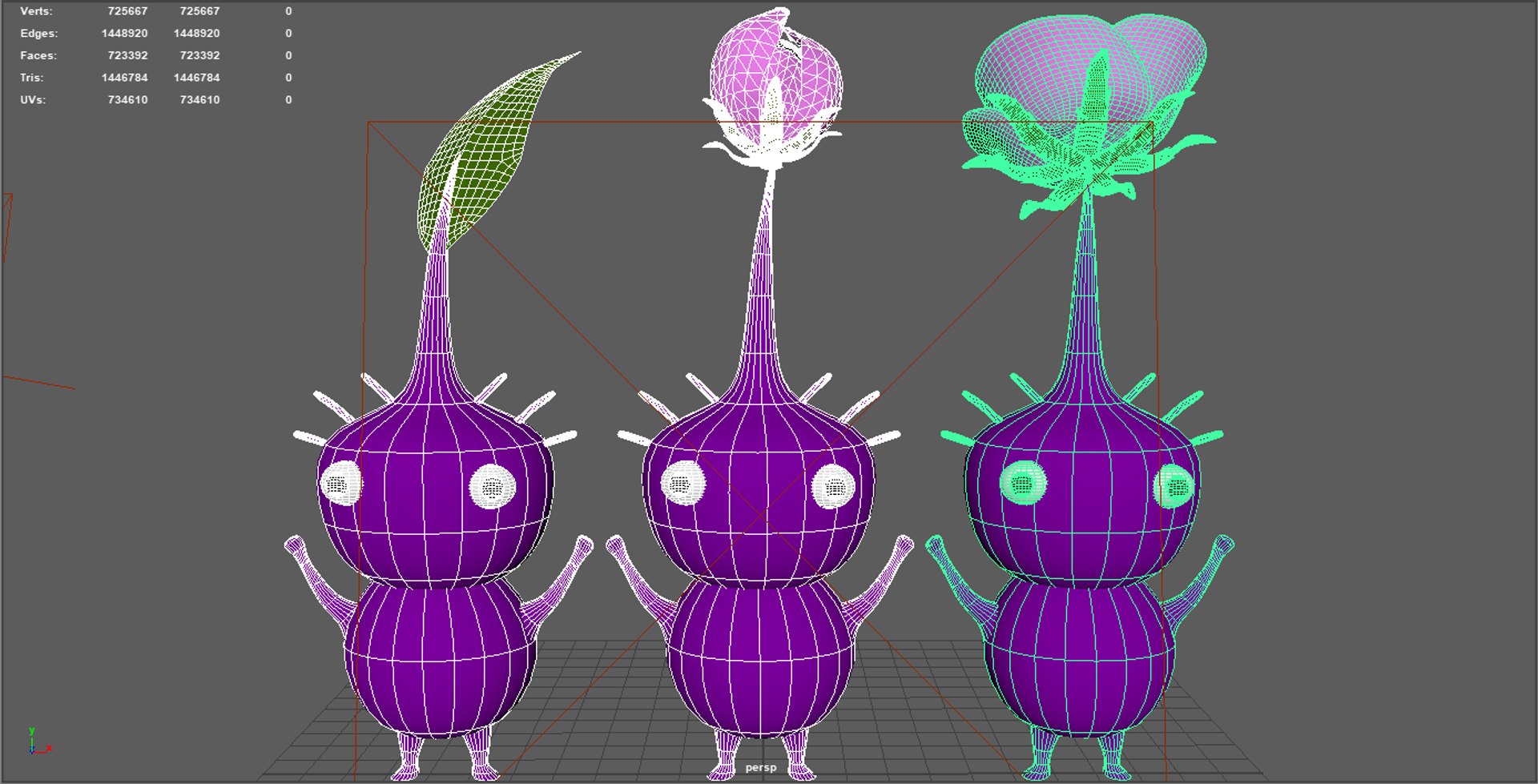 3D Purple Pikmin Model - TurboSquid 1646451