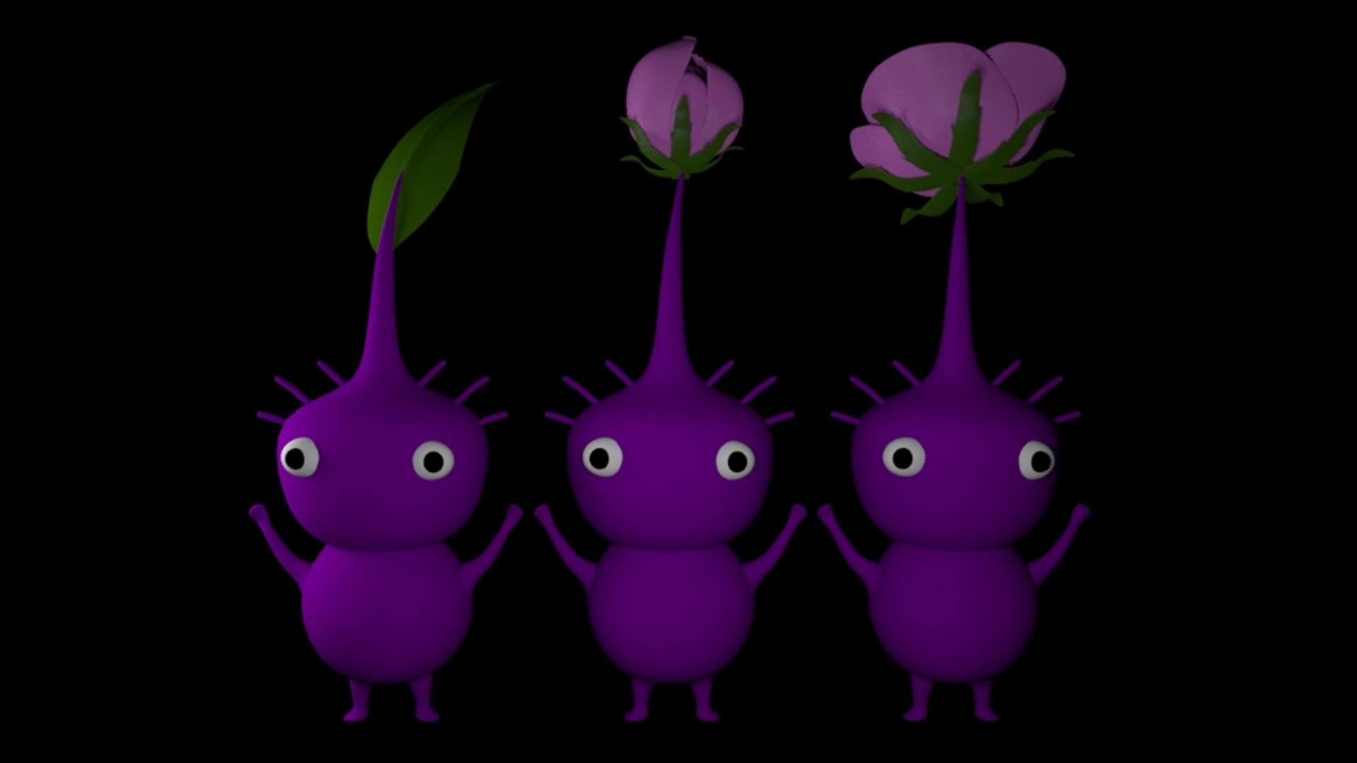 3D Purple Pikmin Model - TurboSquid 1646451