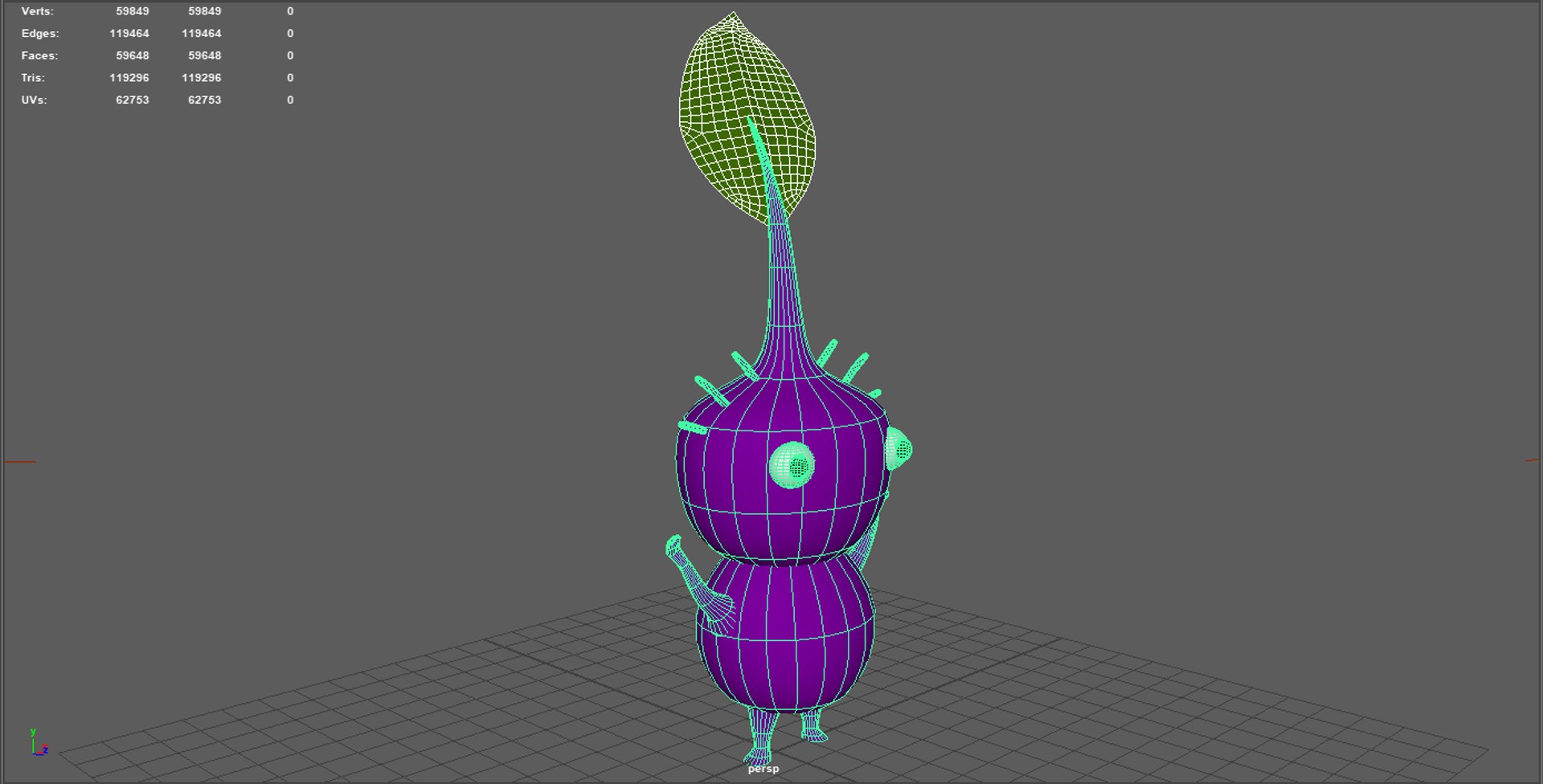 3D Purple Pikmin Model - TurboSquid 1646451