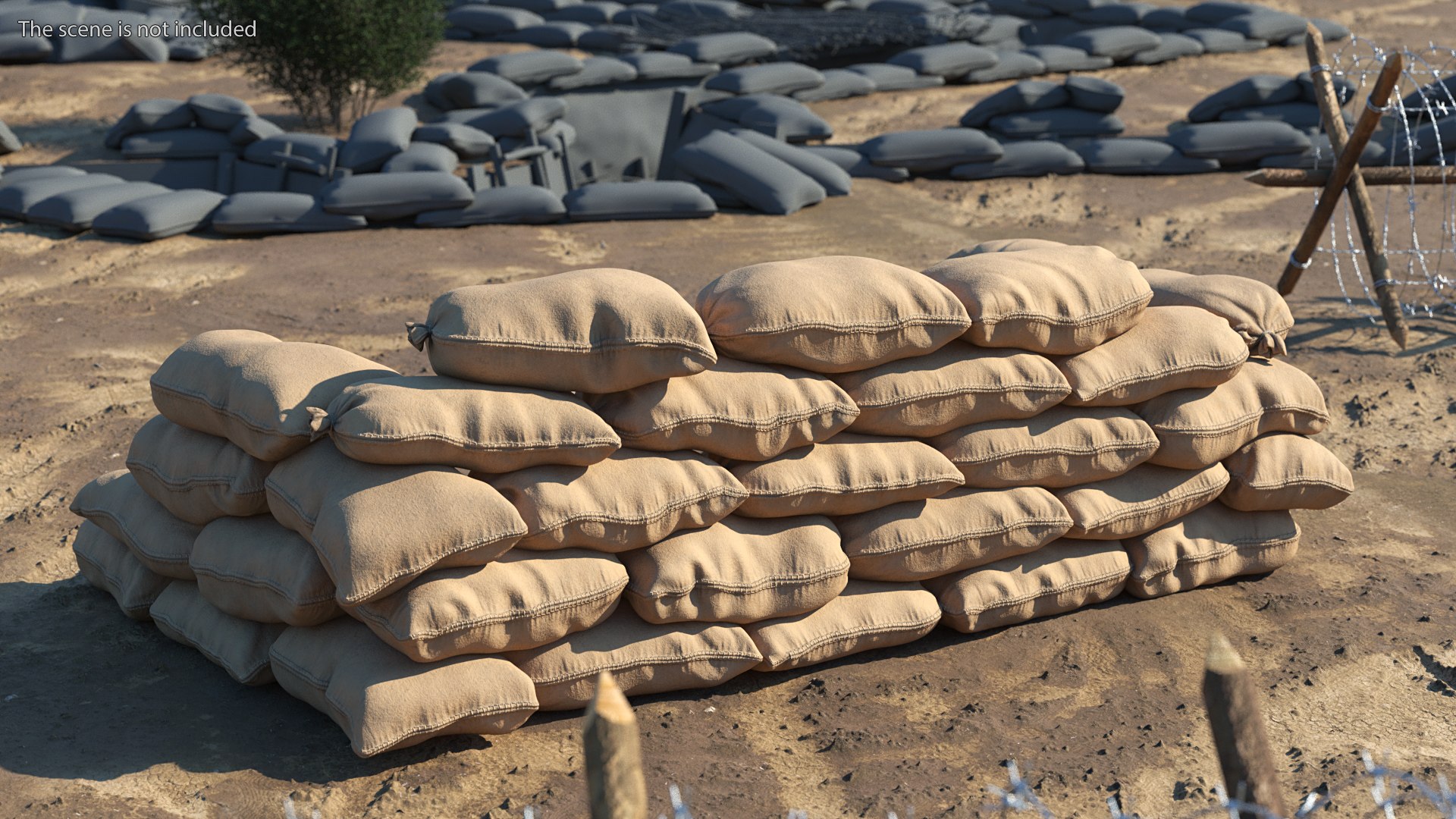 3D model Sandbag Barricade - TurboSquid 1777940