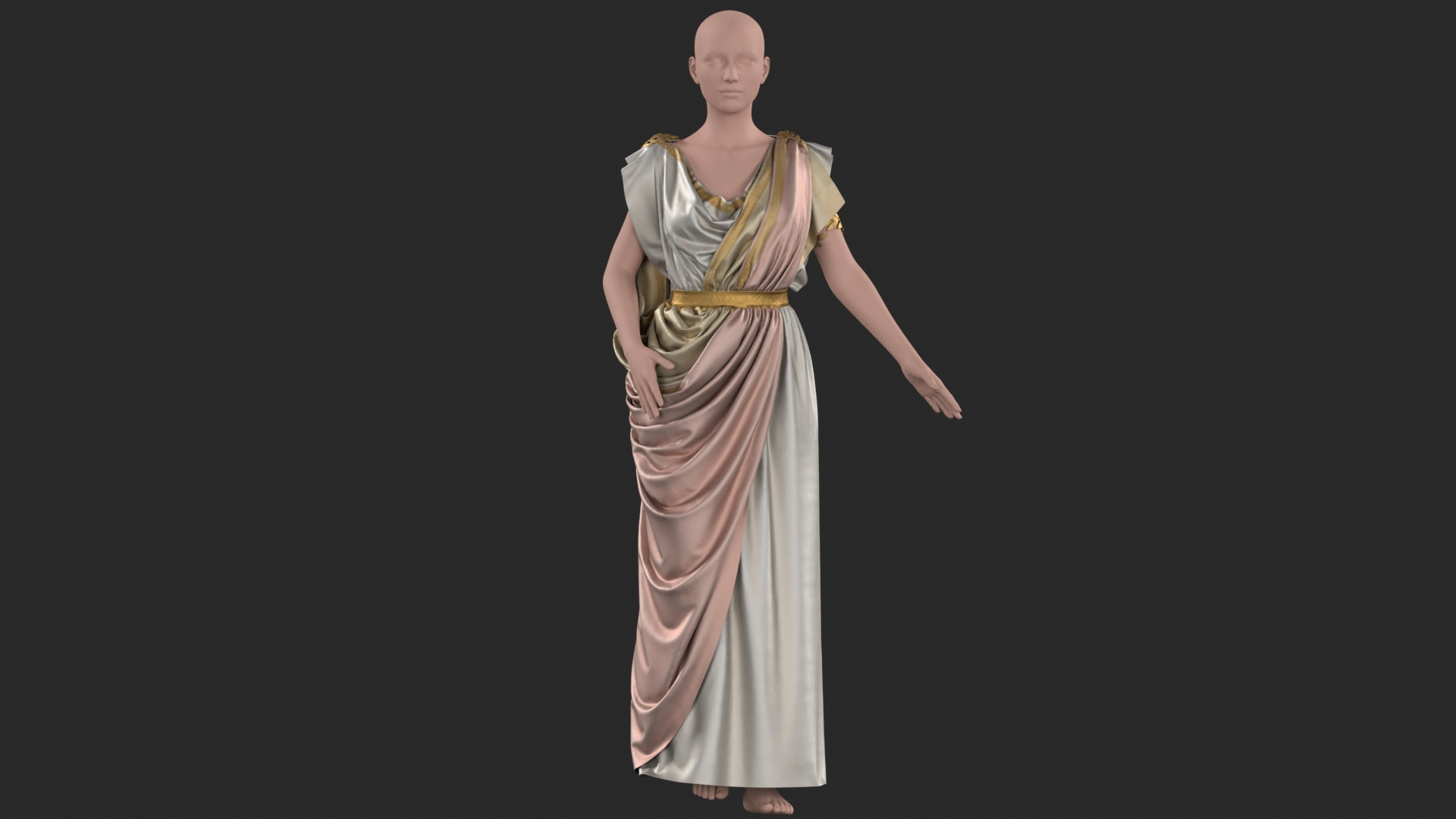 Female Greek Outfit With Texture And Smart Material 3D Model ...