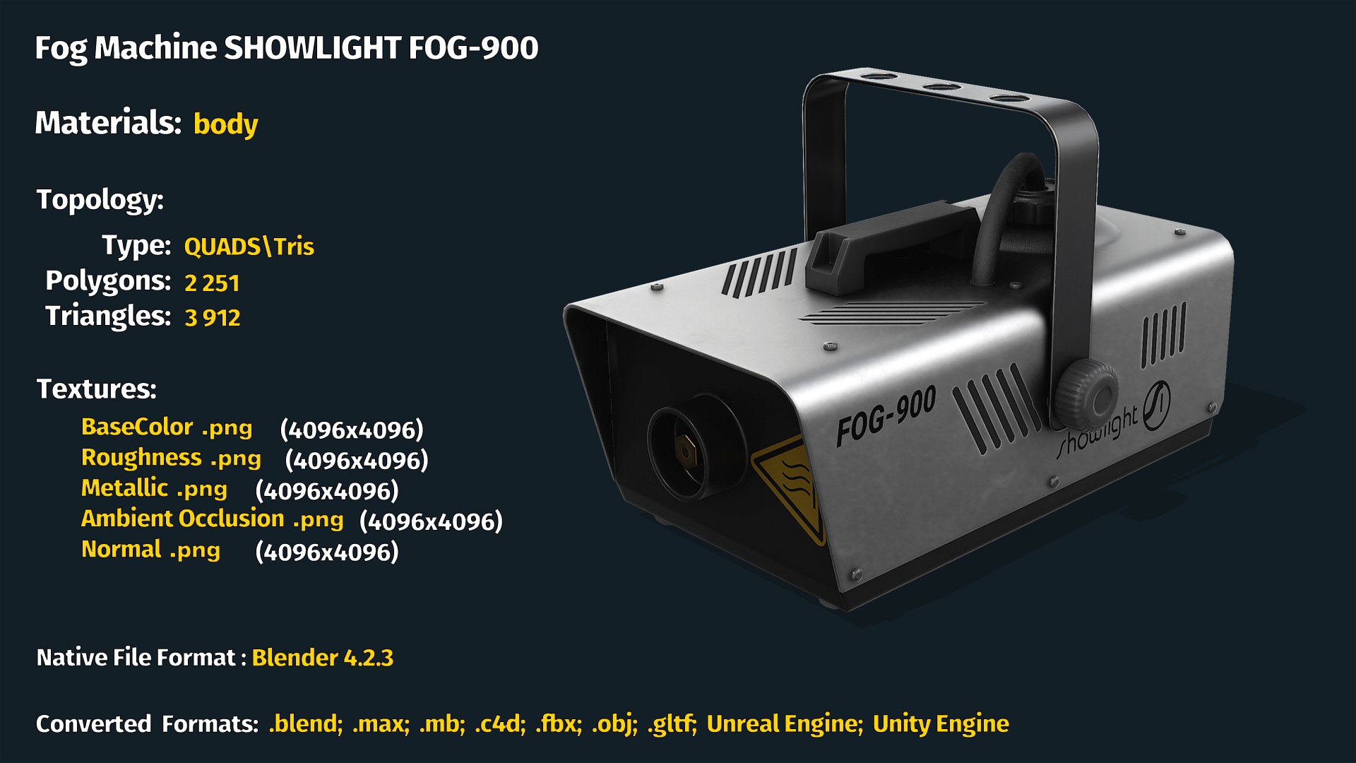 3D Fog Machine SHOWLIGHT FOG-900 - TurboSquid 2342892