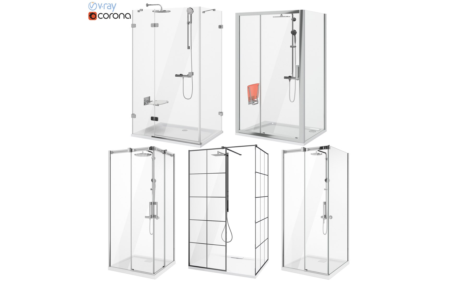 3D Ravak Radaway Shower Set Model - TurboSquid 1558005
