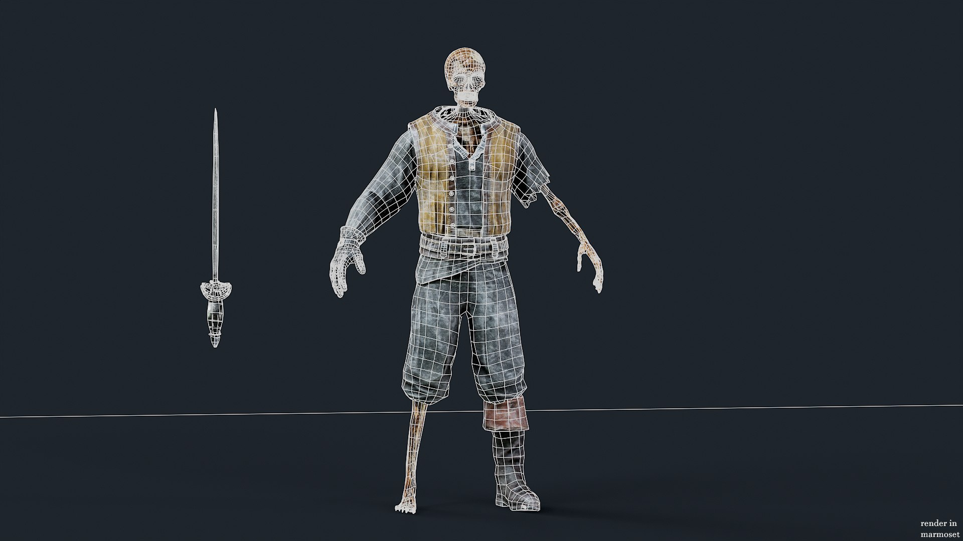 PIRATE SKELETON 6 A 3D Model - TurboSquid 2402005