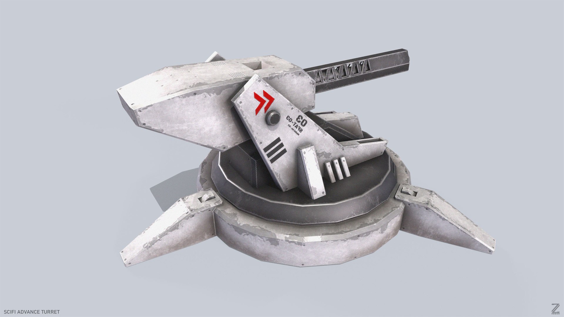 Scifi Advance Turret 3D Model - TurboSquid 2396485