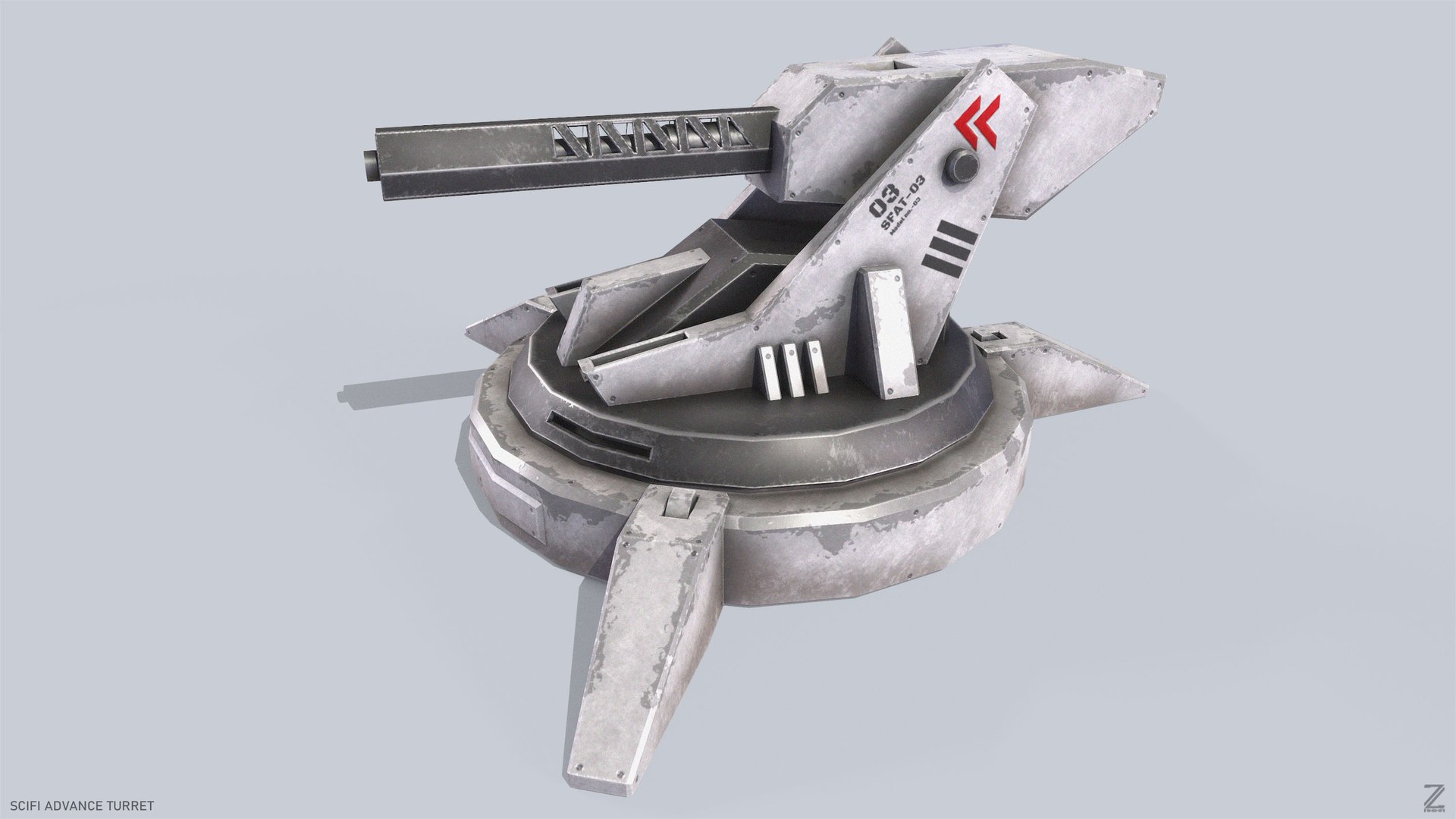 Scifi Advance Turret 3D Model - TurboSquid 2396485
