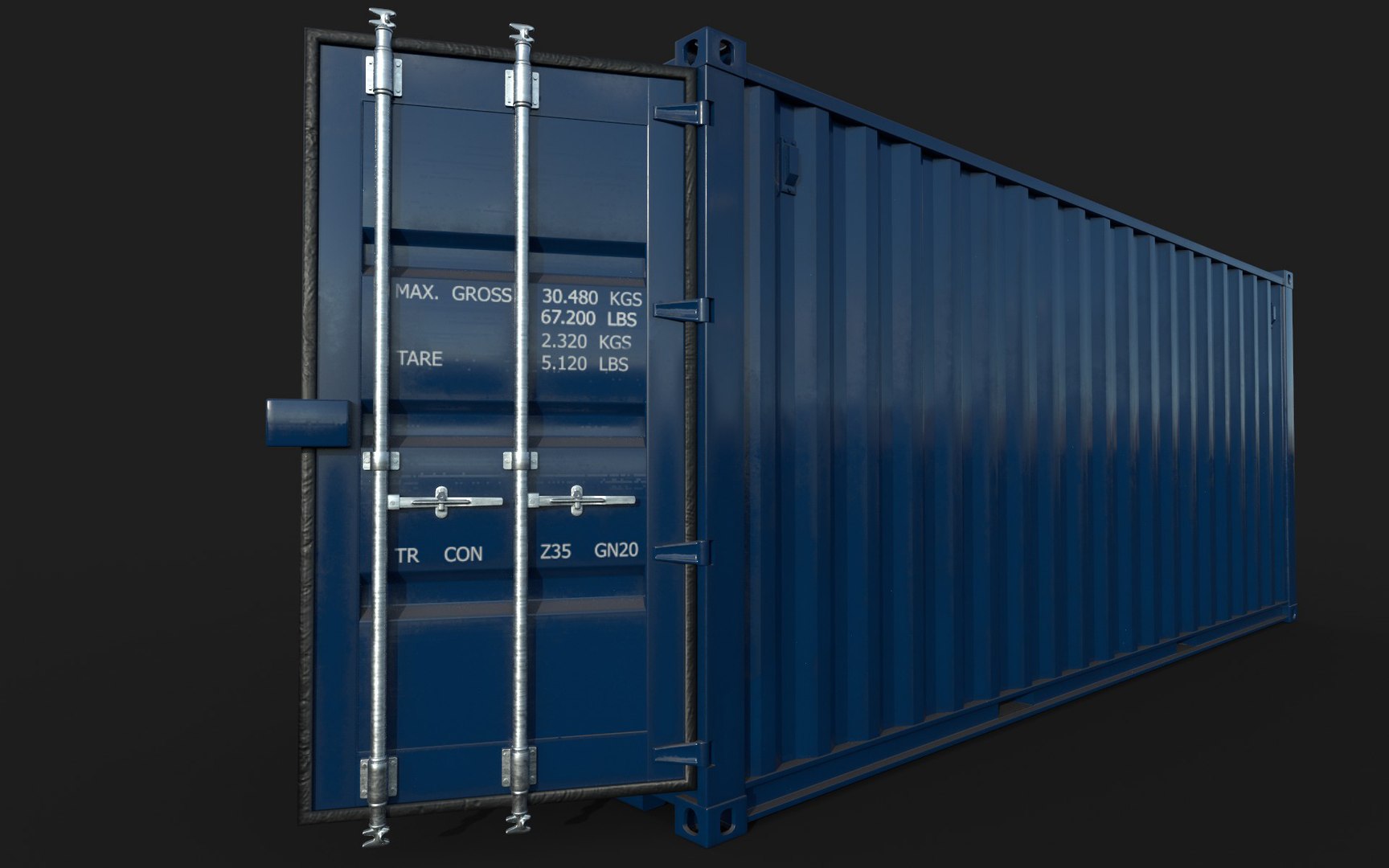 3D 20ft Shipping Container - TurboSquid 1383545
