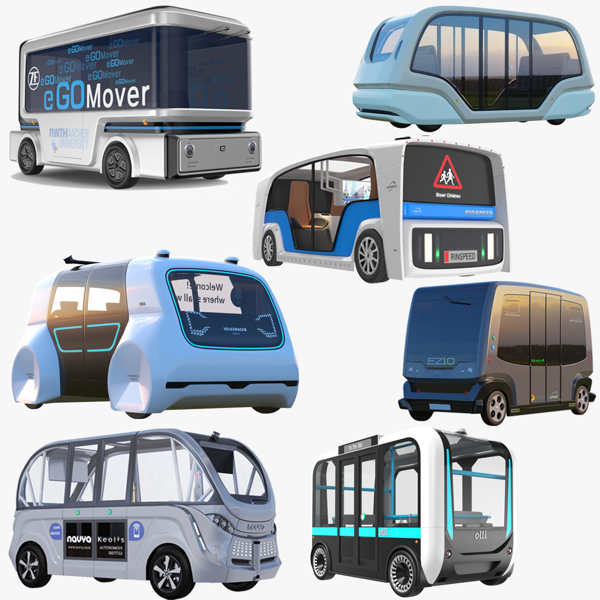 Electric buses bus navya model - TurboSquid 1334224