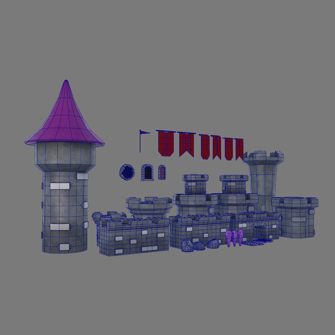 Build Castle Assets 3D Model - TurboSquid 1442440