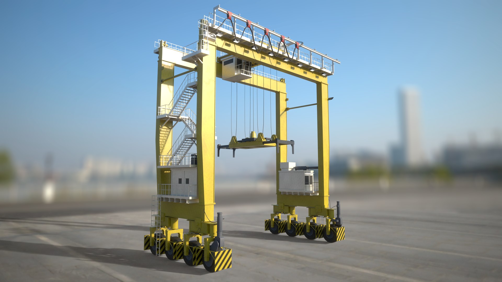 3D Rtg Gantry Crane - TurboSquid 1516488
