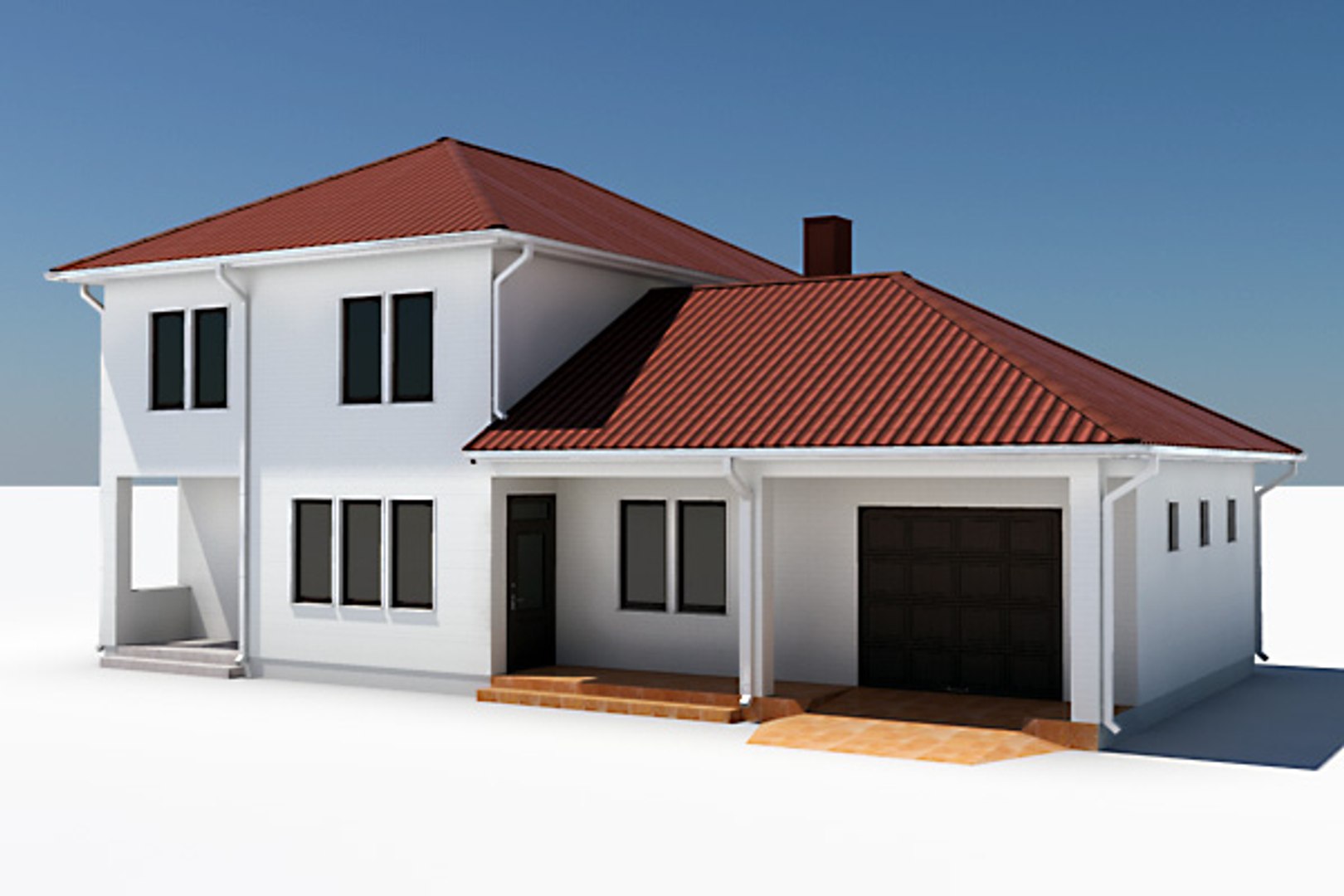story single family house 3d model