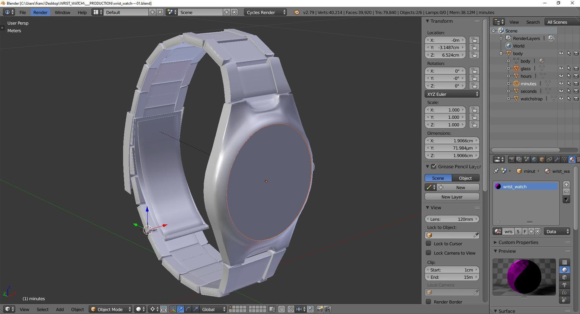 3D wrist watch model - TurboSquid 1279050