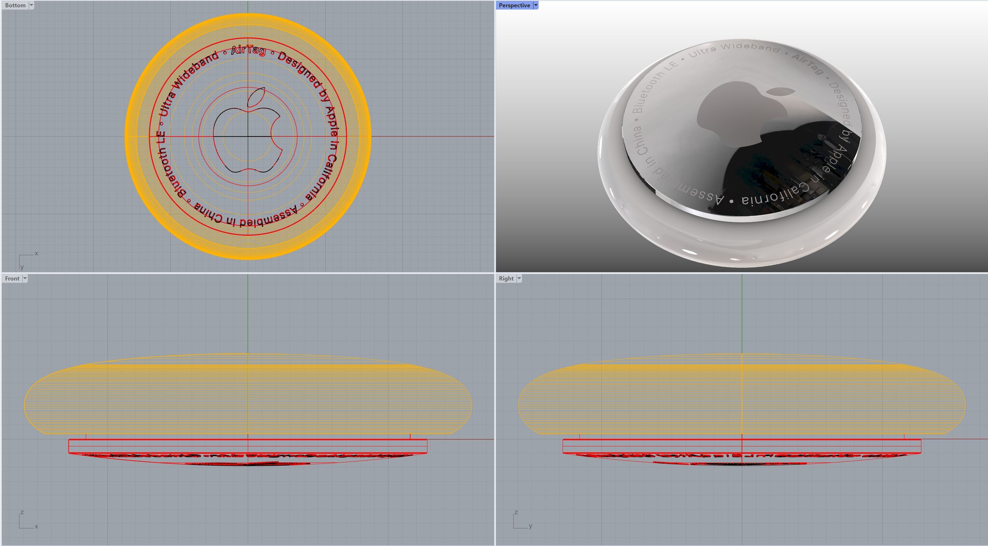 Apple AirTag CAD Model Keyshot model - TurboSquid 2121182
