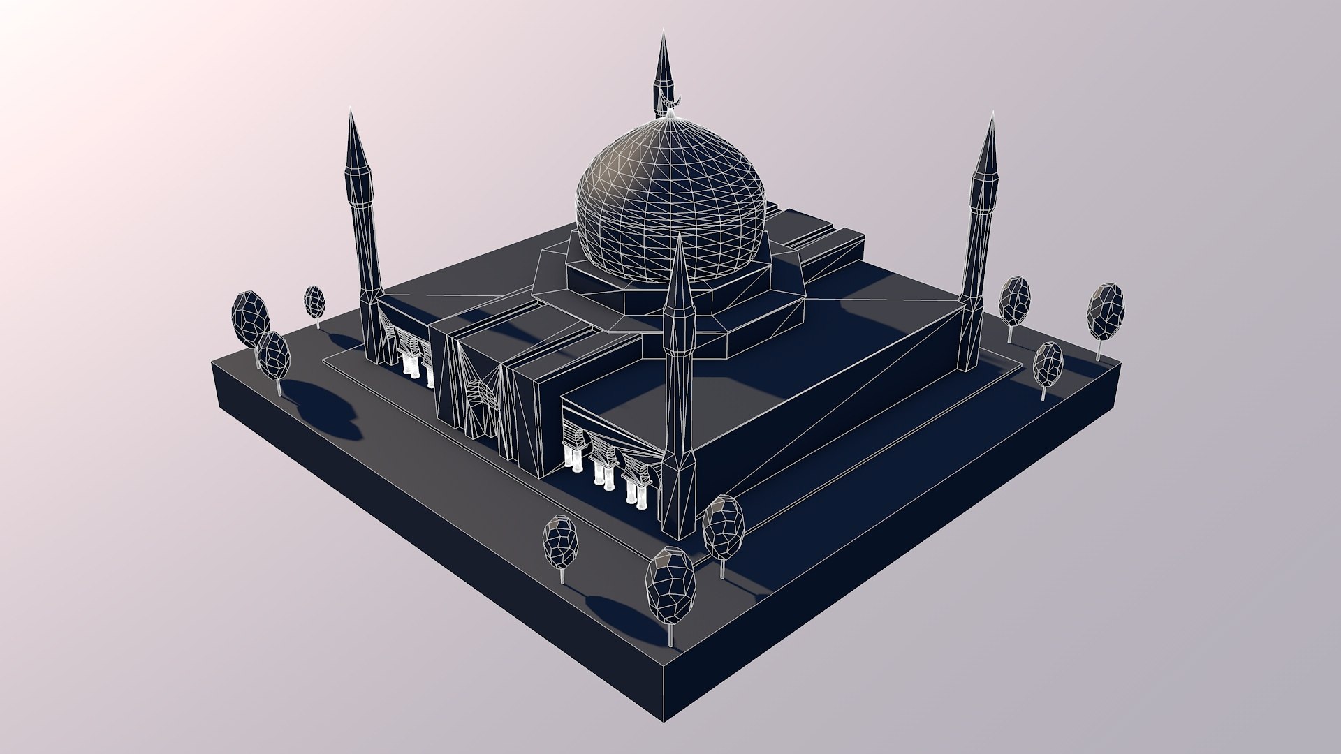 3D Model Mosque Cartoon Low Poly - TurboSquid 2033228