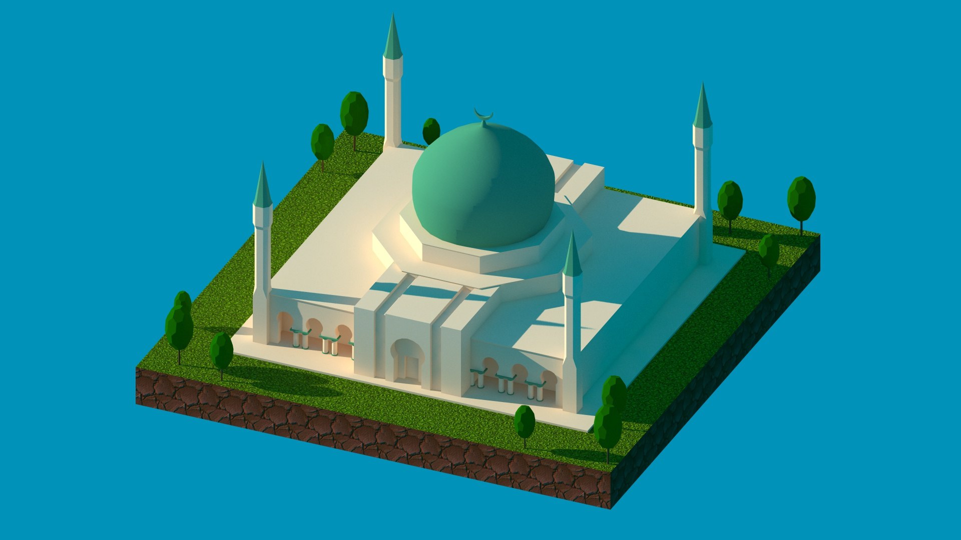 3D Model Mosque Cartoon Low Poly - TurboSquid 2033228