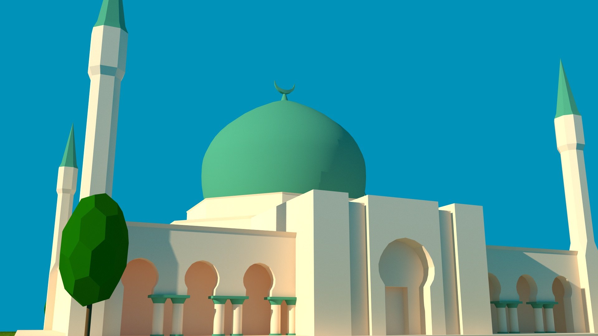 3D Model Mosque Cartoon Low Poly - TurboSquid 2033228