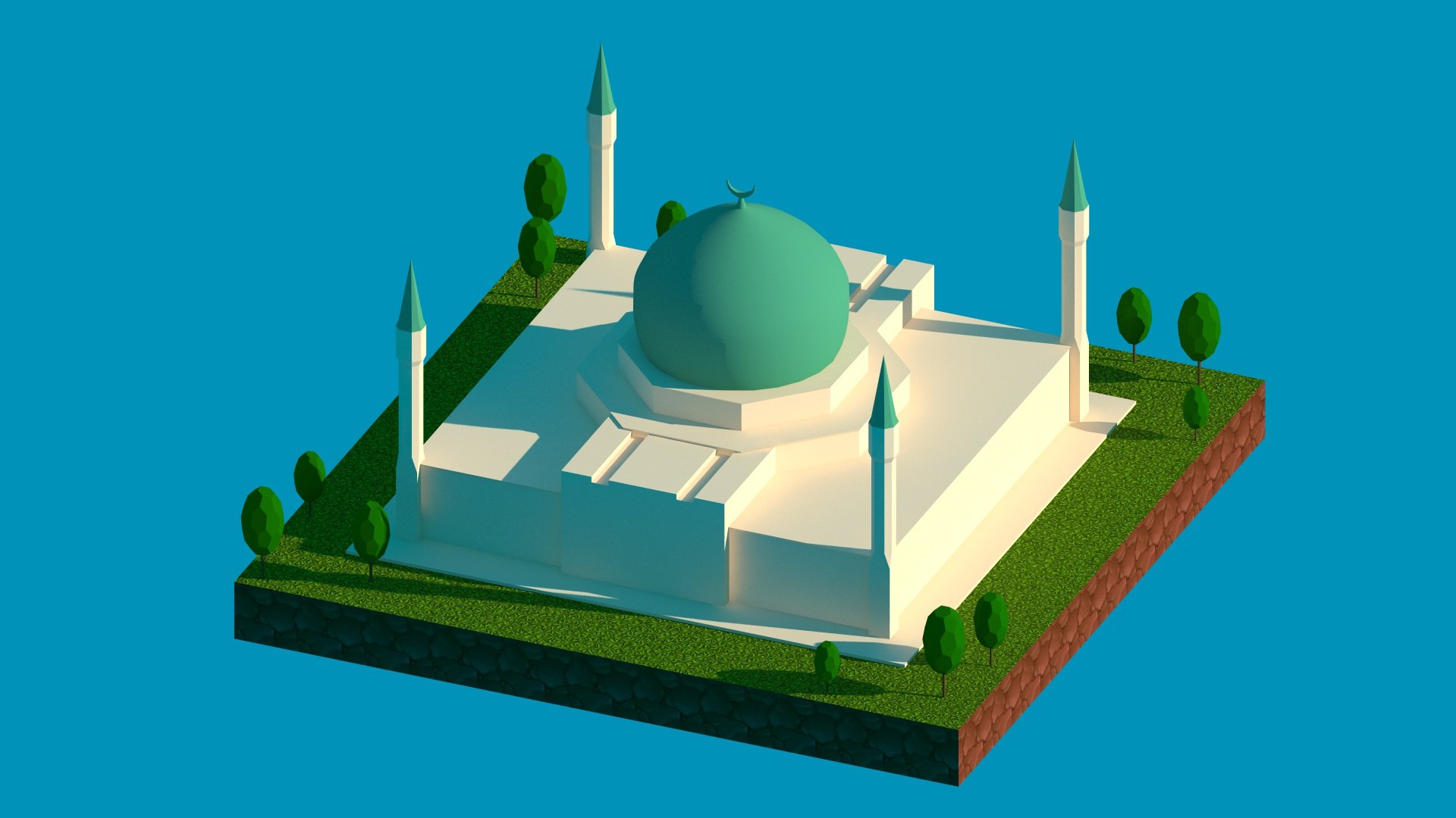 3D Model Mosque Cartoon Low Poly - TurboSquid 2033228
