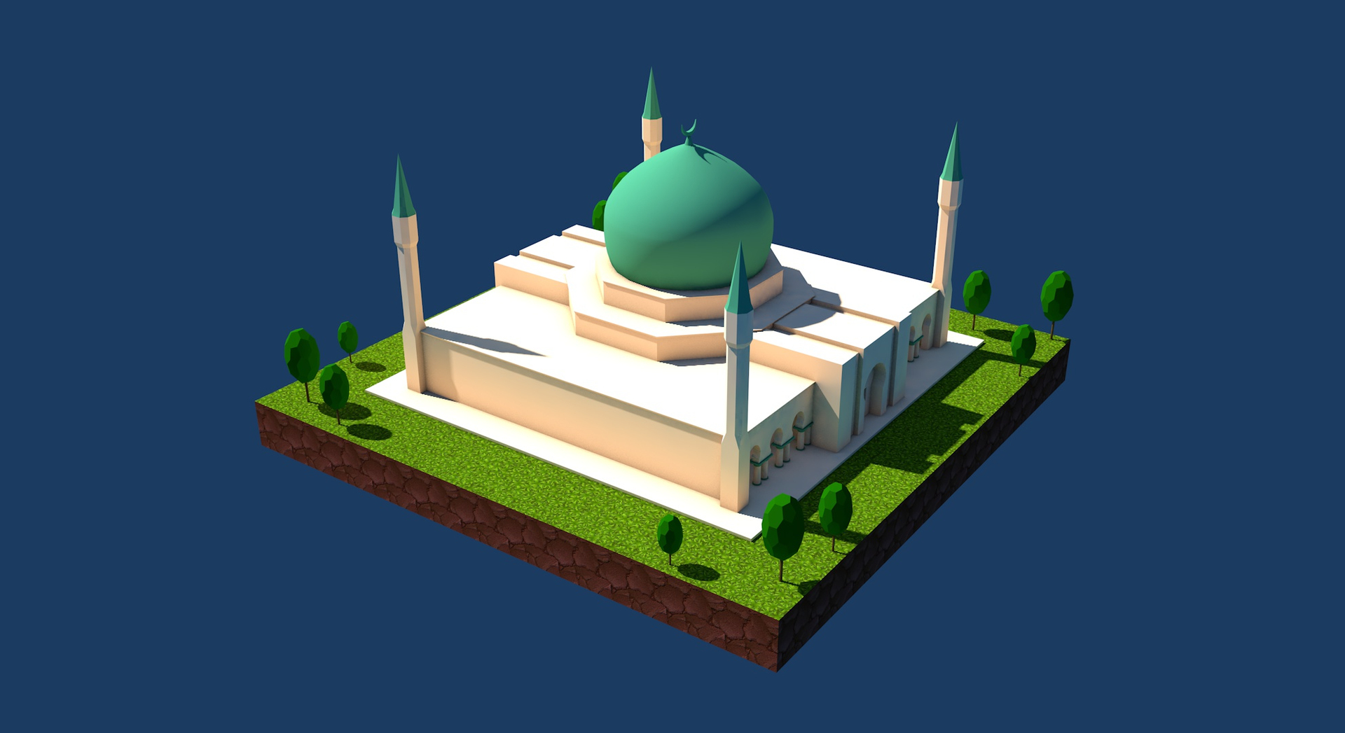 3D Model Mosque Cartoon Low Poly - TurboSquid 2033228