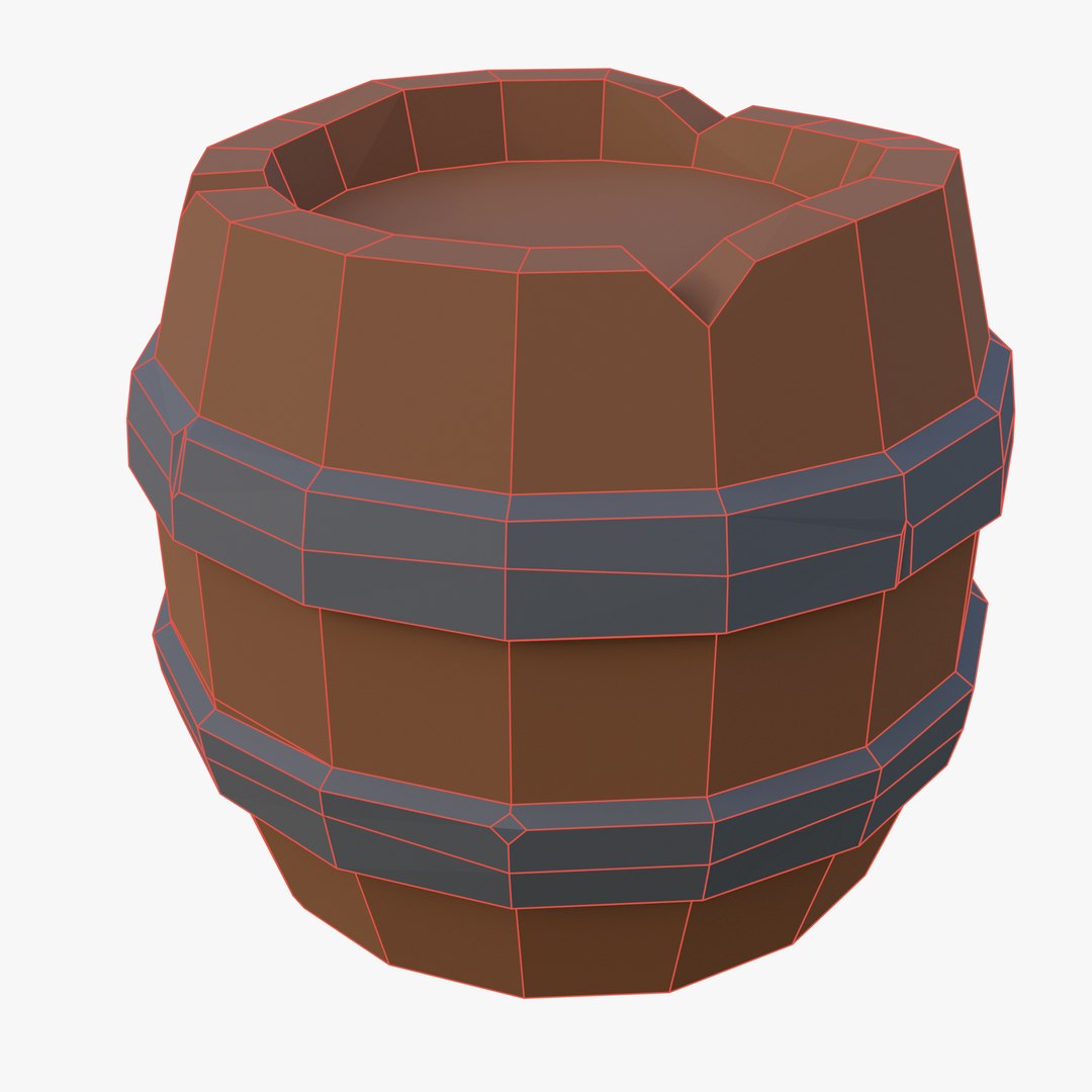 Free Wooden Barrel Low Poly 3D Model - TurboSquid 2083280