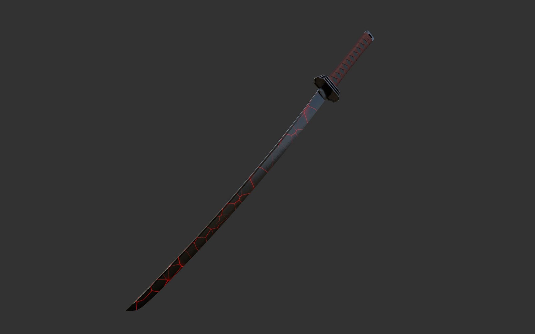 3D Katana Black Fire Sword - TurboSquid 1909962