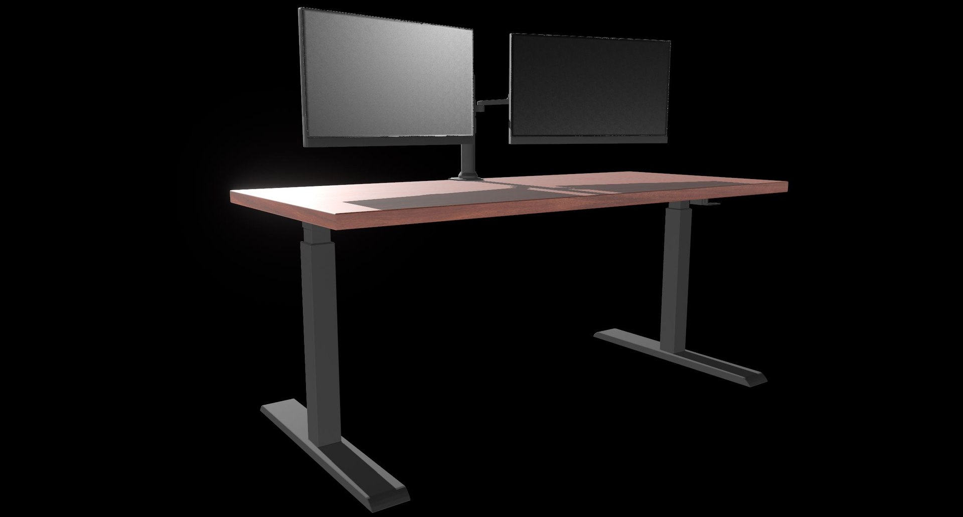 Desk And Monitors Model - TurboSquid 2037787