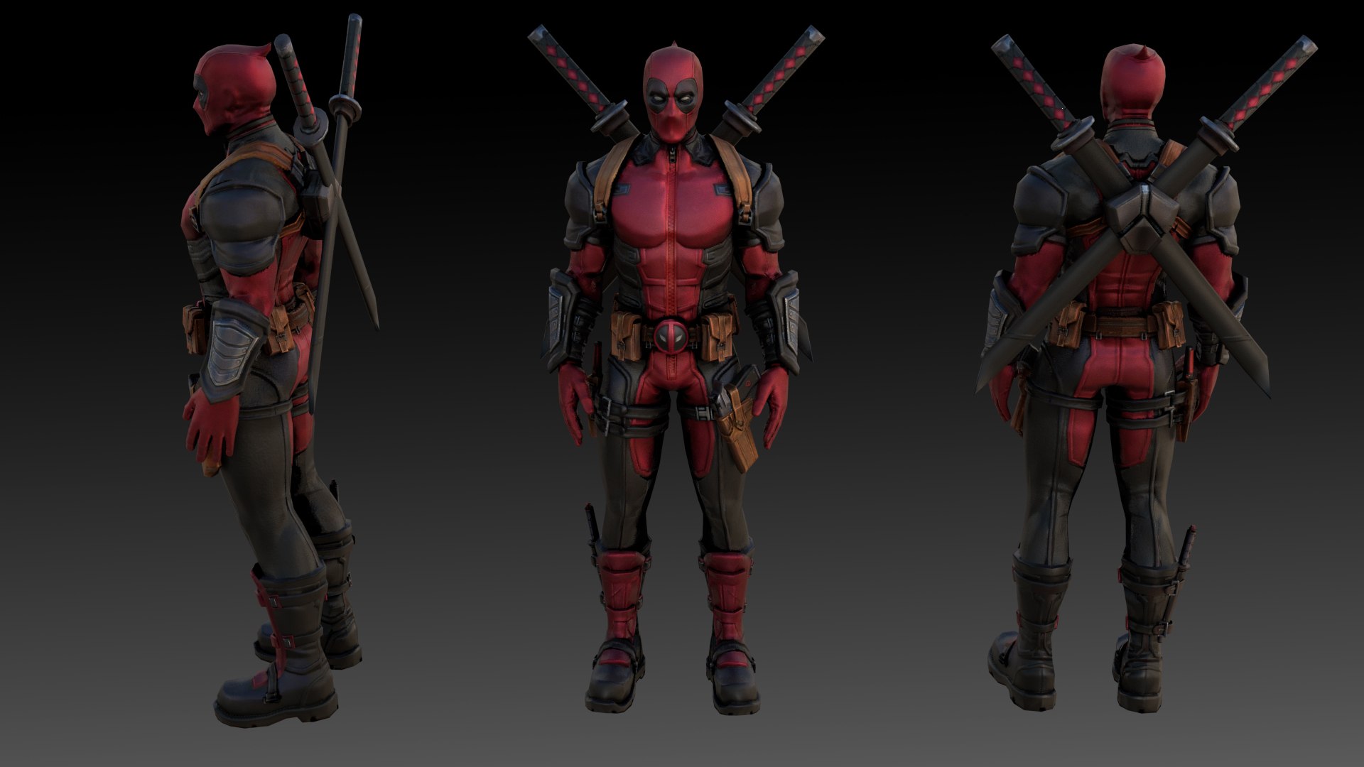 Deadpool Marvel 3D Model High-Quality Rigged 3D - TurboSquid 2367584